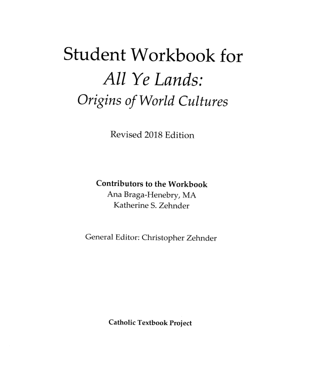 All Ye Lands Workbook – Kolbe Academy Bookstore