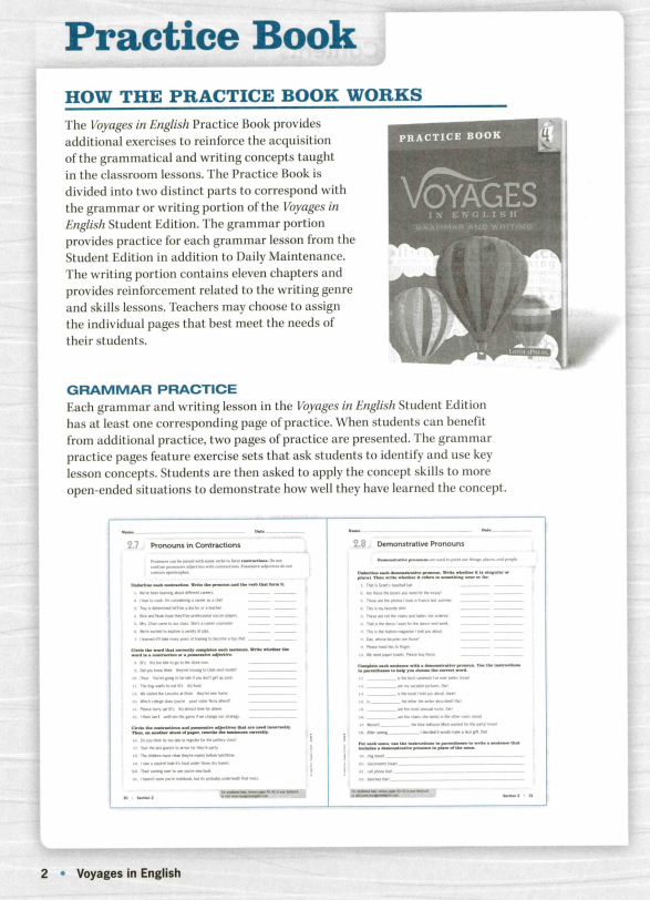 Voyages in English 4 Practice & Assessment Book Answer Key – Kolbe ...