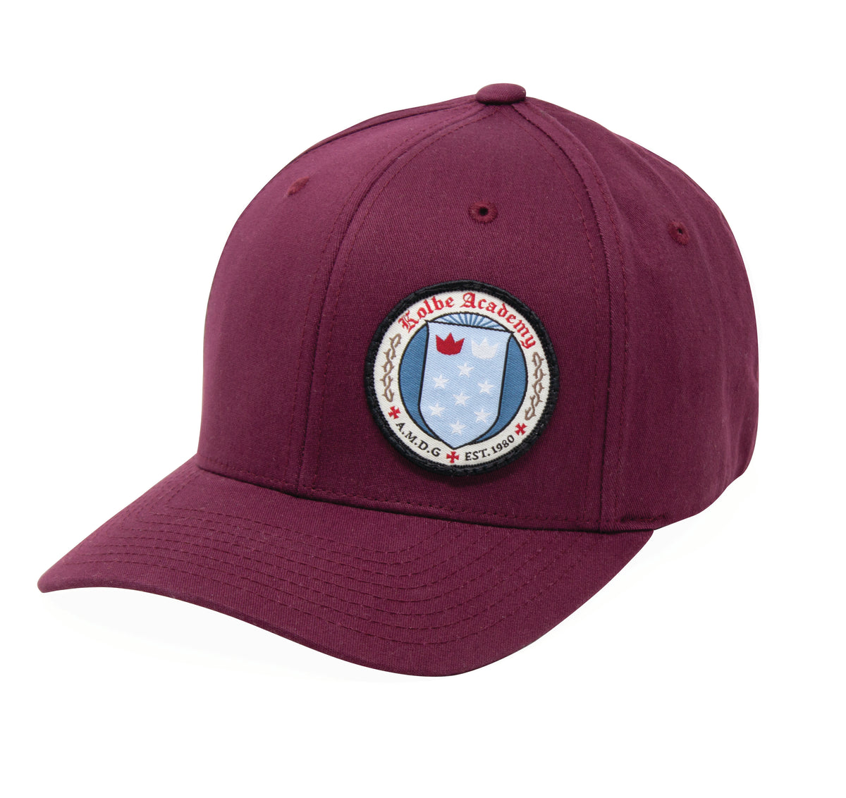 Kolbe Academy Crest Flex Fit Cap - Burgundy – Kolbe Academy Bookstore
