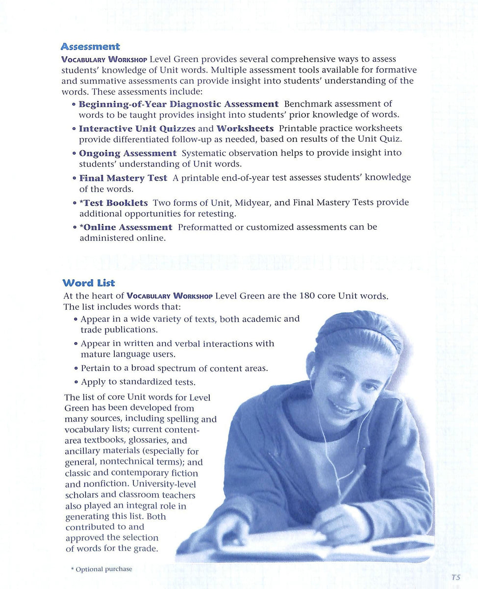 Sadlier Vocabulary Tools for Comprehension Level Green Teacher Manual ...