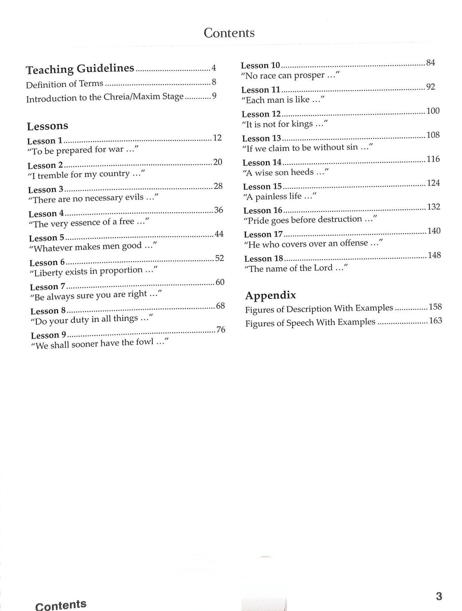 Classical Composition Vol. III Student Book: Chreia/Maxim Stage – Kolbe ...