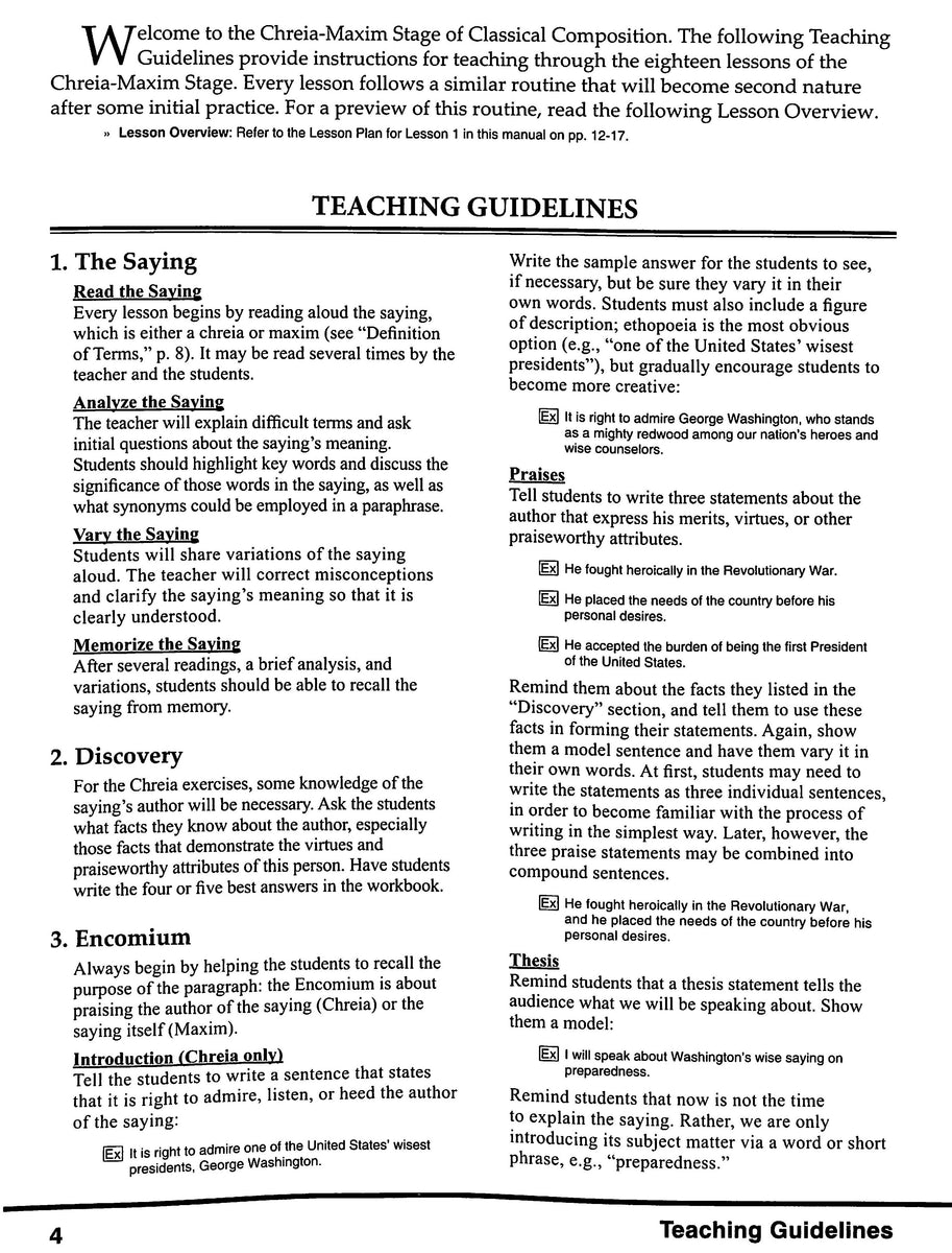 Classical Composition Vol. III Student Book: Chreia/Maxim Stage – Kolbe ...