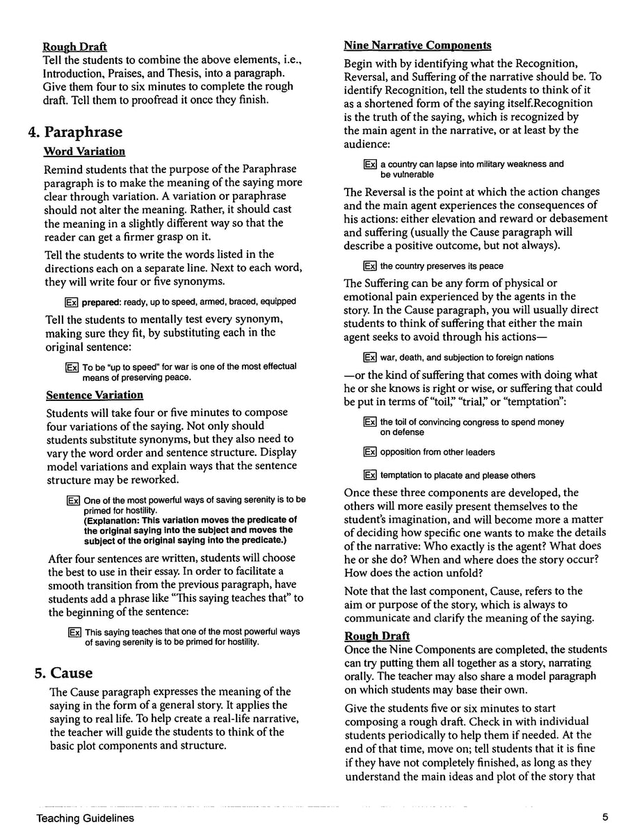 Classical Composition Vol. III Teacher Guide: Chreia/Maxim Stage ...