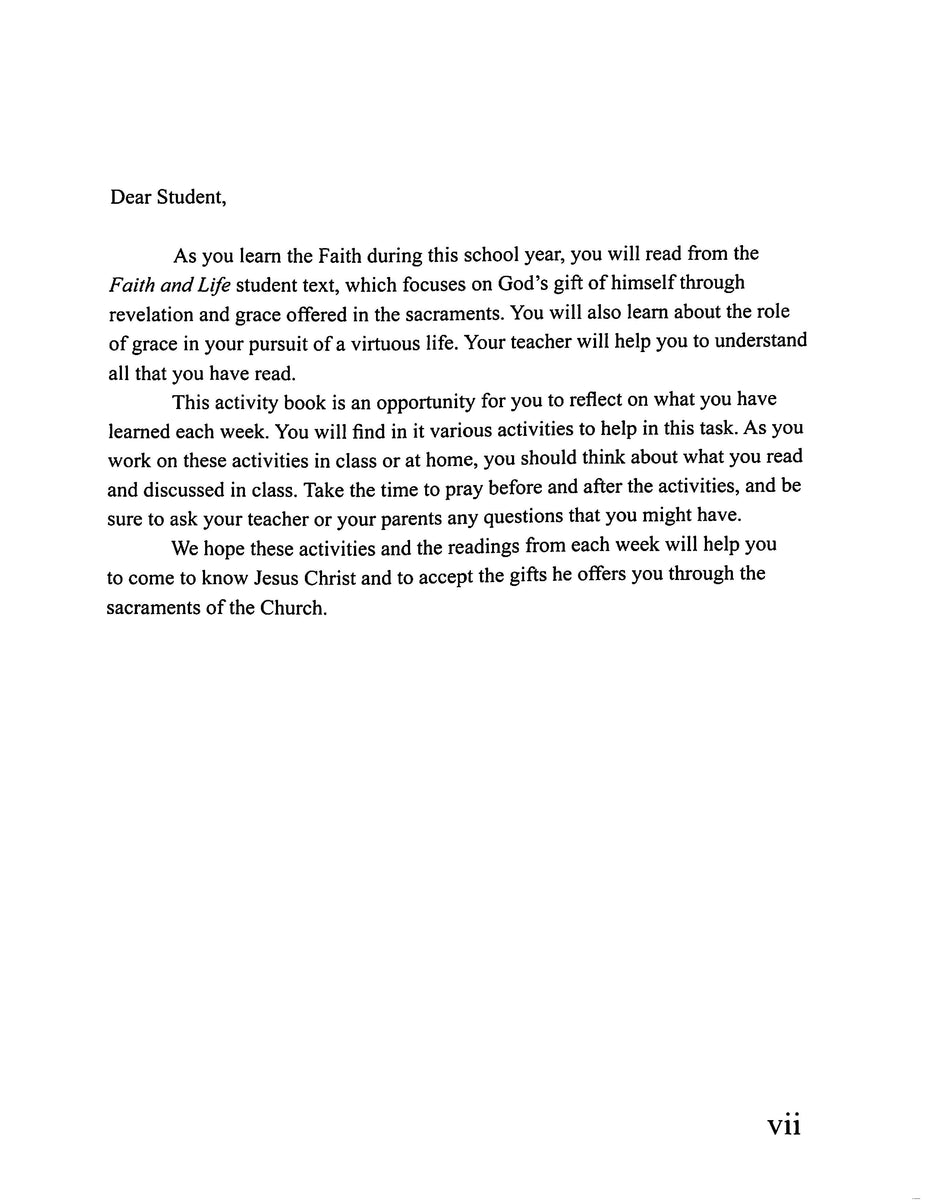The Life of Grace Student Activity Book – Kolbe Academy Bookstore