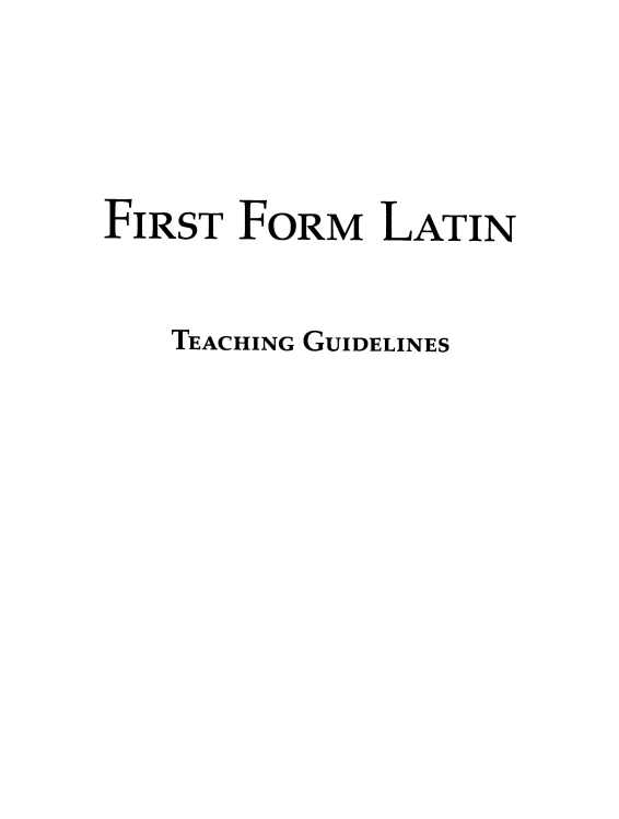 First Form Latin Teacher Manual – Kolbe Academy Bookstore